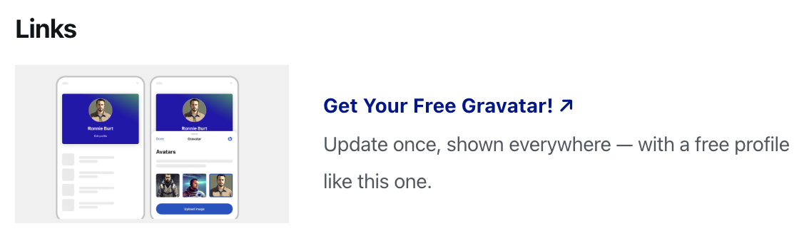 Links – Gravatar Support