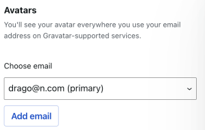 Secondary emails – Gravatar Support
